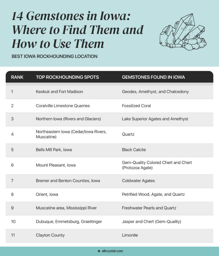 Verified Rockhounding Destinations in Iowa for 14 Gemstones